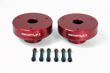 2.25in. T6 BILLET ALUMINUM LEVELING KIT ANODIZED; RED IN COLOR-Leonard USA