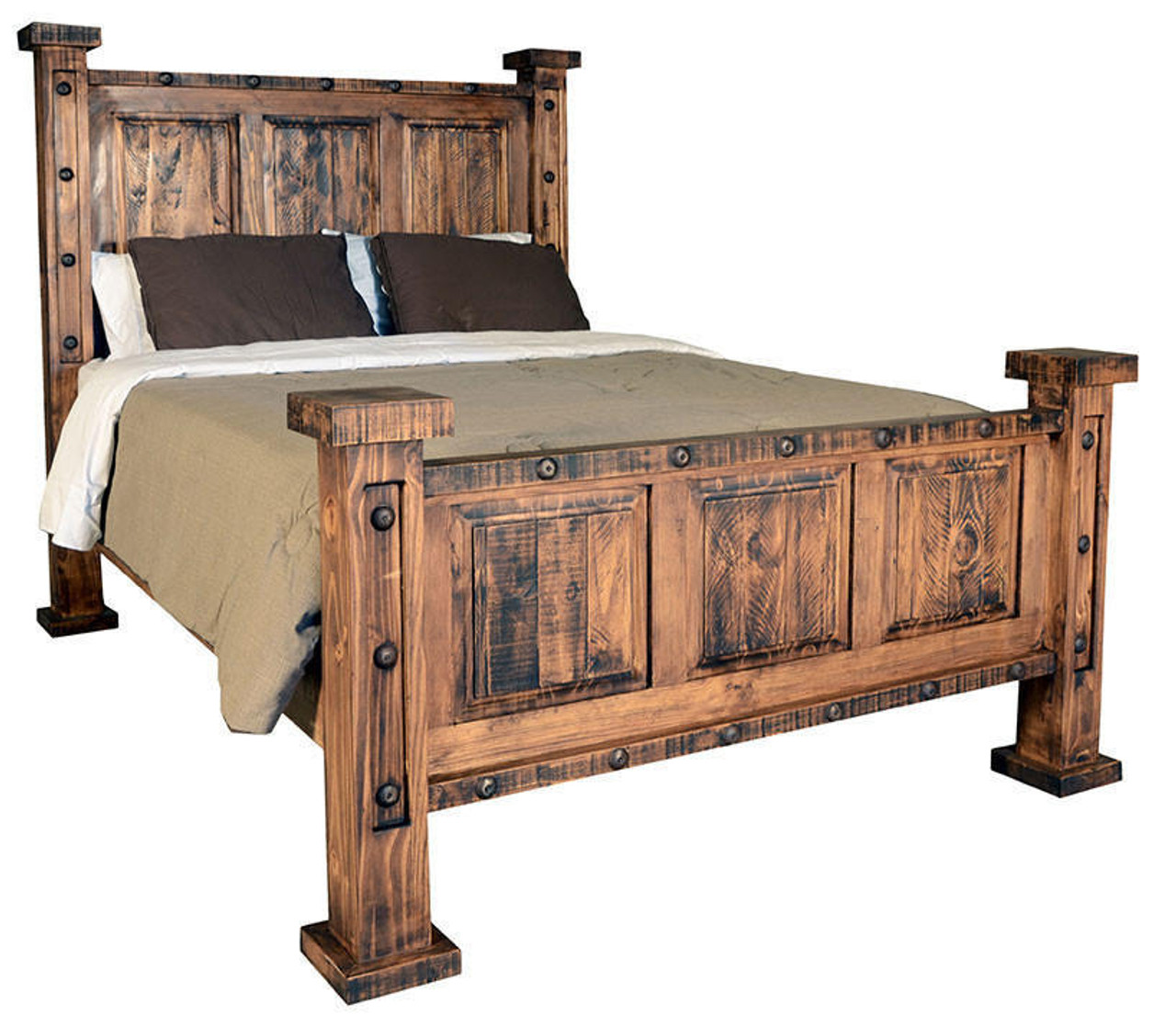 Rustic Pine Bed King Size Rustic Pine Wood King Size Bed