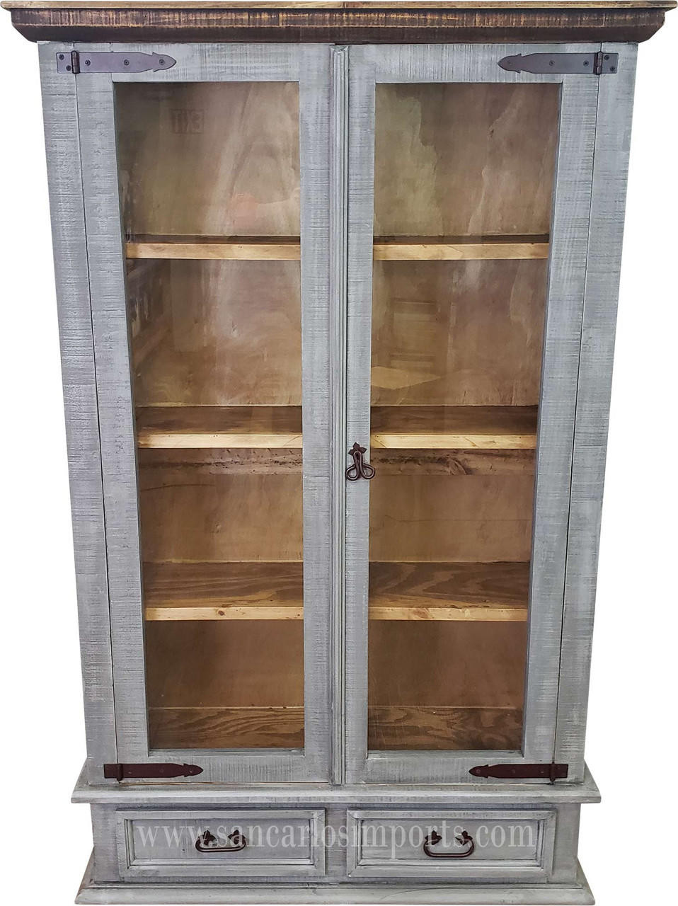 San Carlos Two Door Curio Cabinet Gray