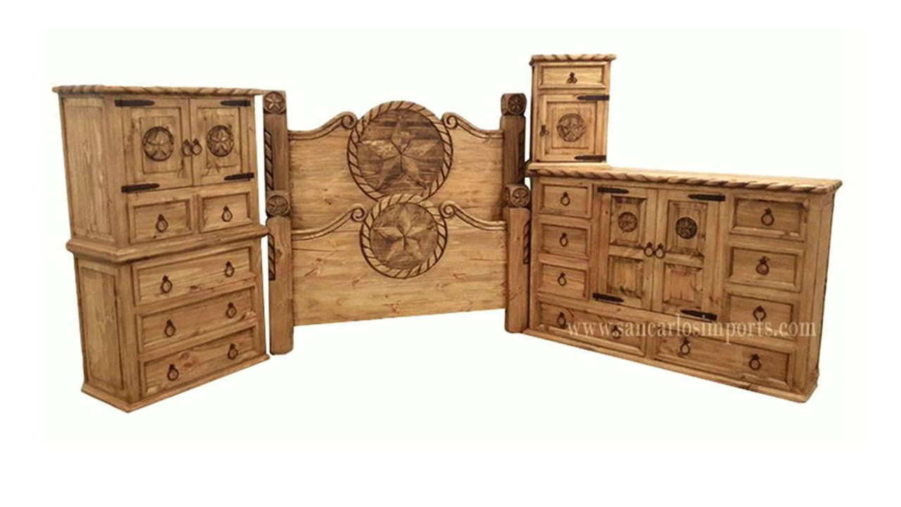 San Carlos Rustic Star Rope Bedroom Set King Size