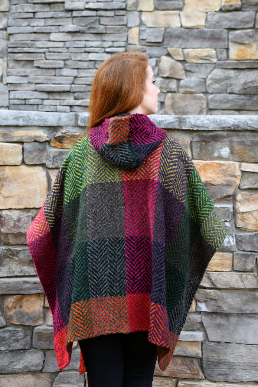 Buttoned Multi-Color Irish Cape w/Hood | Irish Made Capes