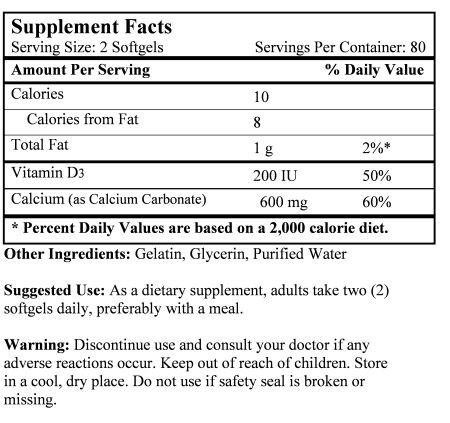 Liquid Calcium (160 Softgels/ 300 MG)