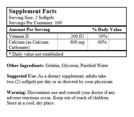 Liquid Calcium (200 Softgels / 300 MG)