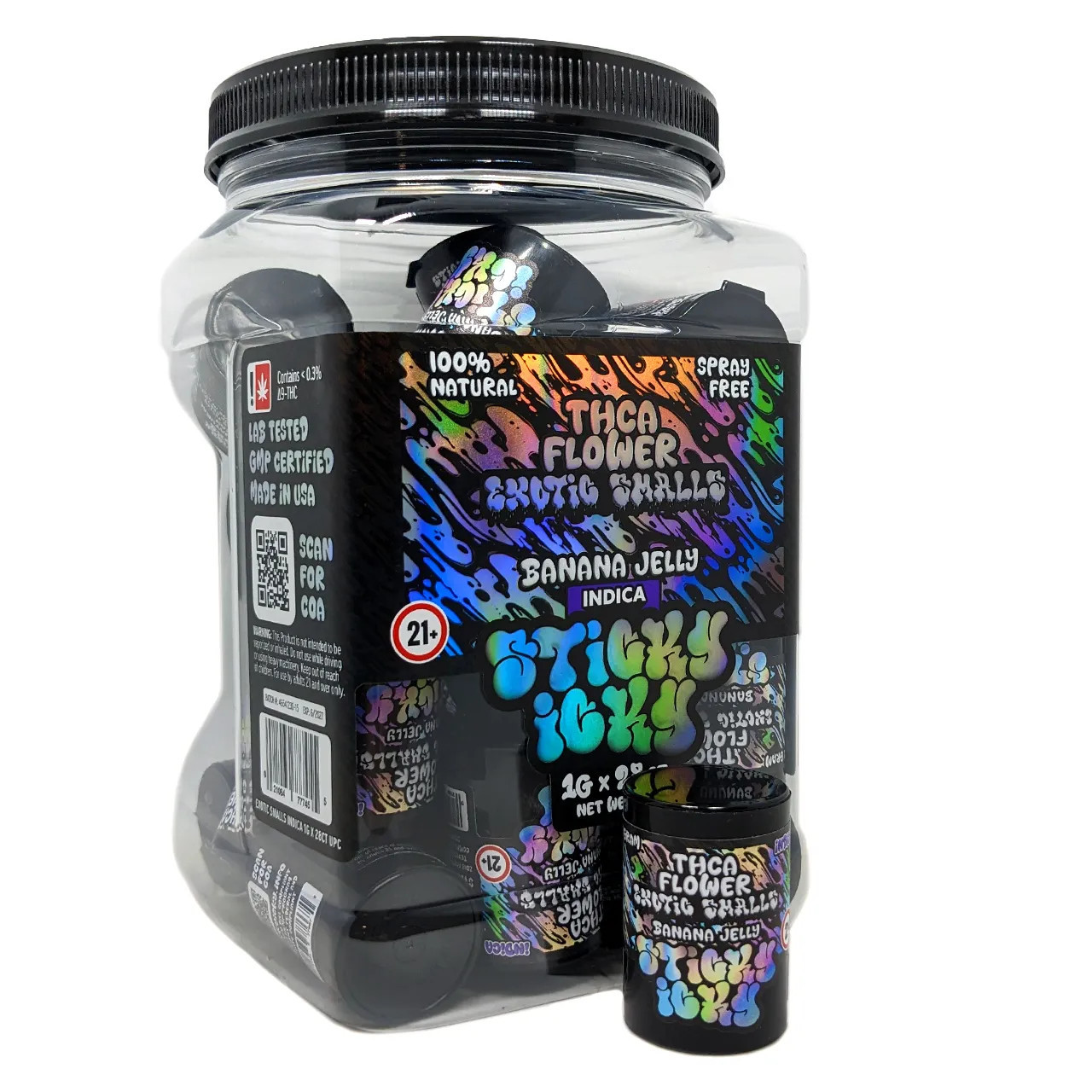 Sticky Icky THCA Flower 1g – Jar of 28 All Tiers | SWED Wholesale