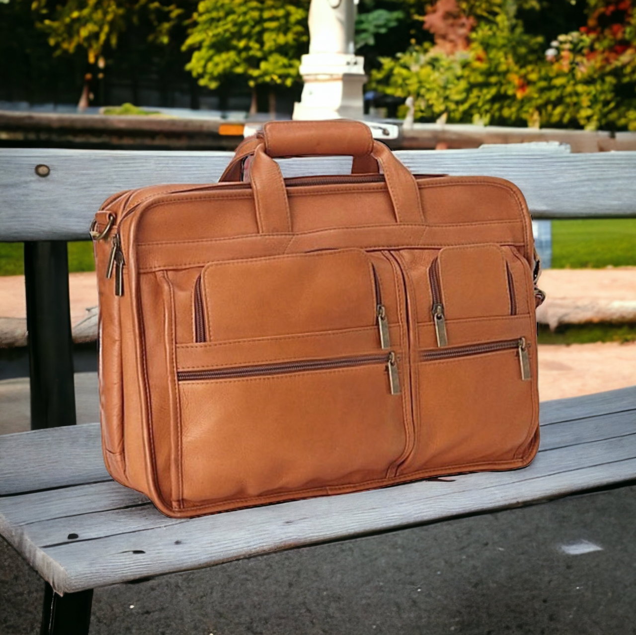 Edmond Leather Expandable Business Briefcase EL-291