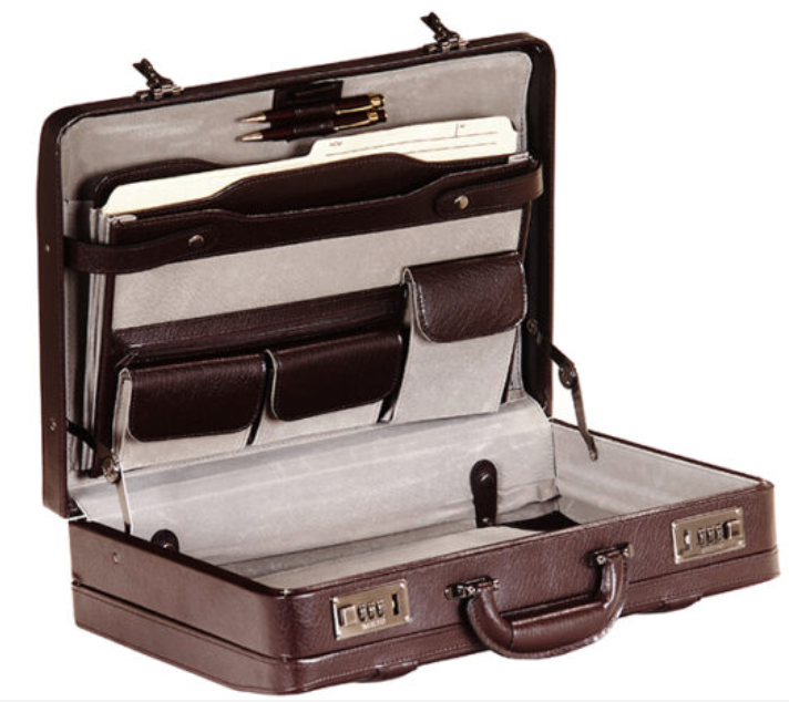 Mancini Expandable Leather Attache Case