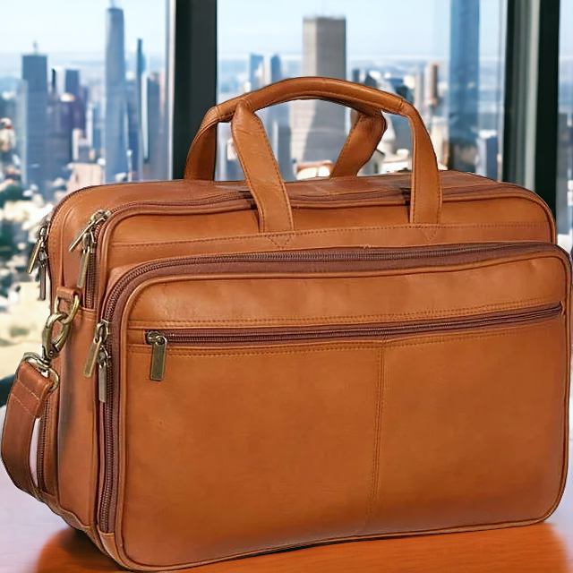 Edmond Leather Deluxe Double Compartment Briefcase US263