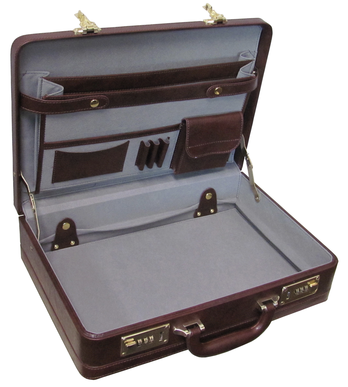 Edmond Leather Mid-Size Business Attache Case Faux Leather Attache Case
