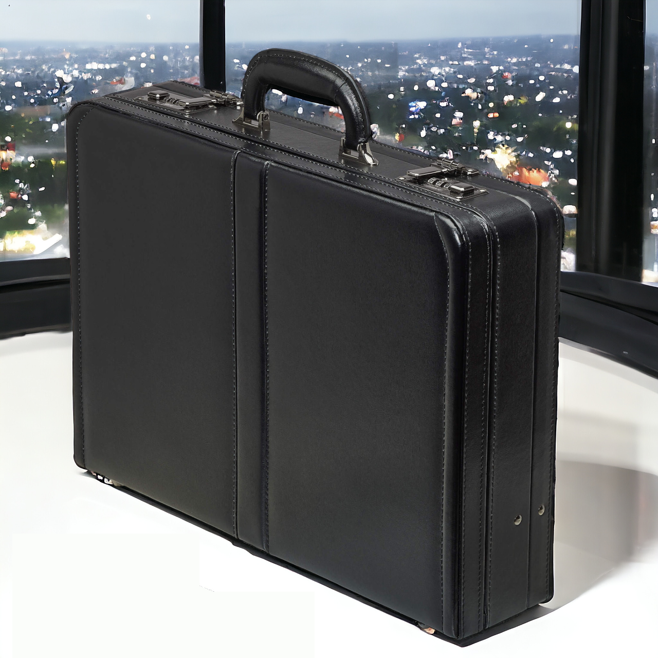 Mancini Expandable Leather Attache Case