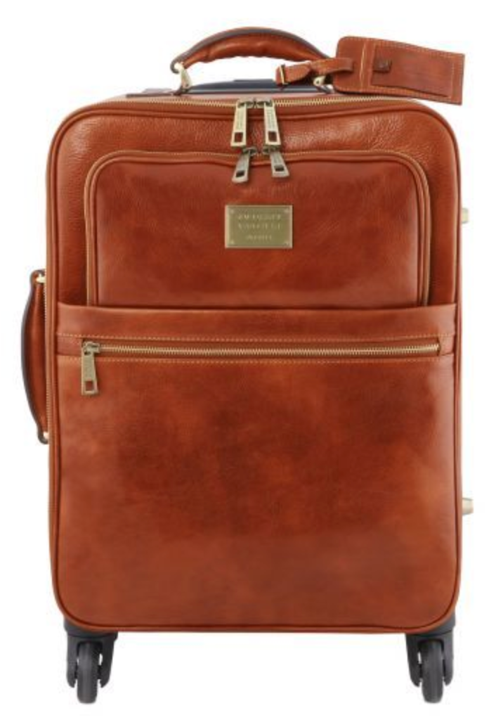 Tuscany Leather TL Voyager 4 Wheel Vertical Leather Trolley