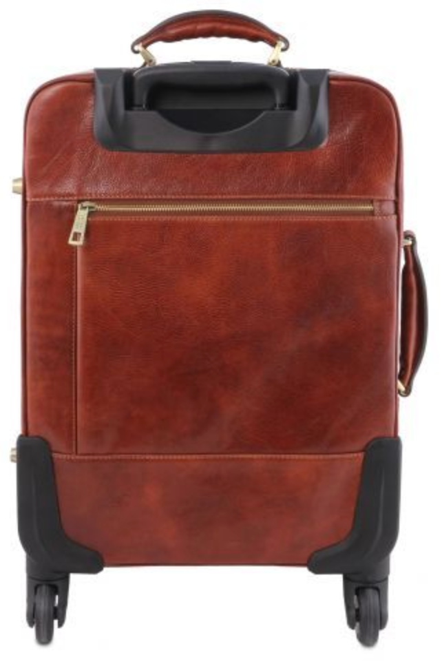 Tuscany Leather TL Voyager 4 Wheel Vertical Leather Trolley