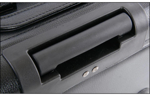 Edmond Leather Wheeled Catalog Case Rolling Briefcase
