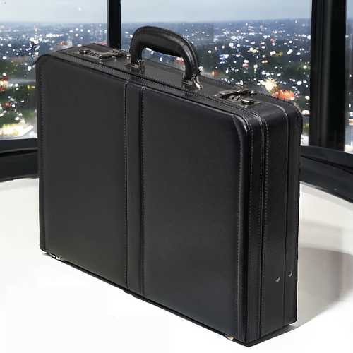 Mancini Expandable Leather Attache Case