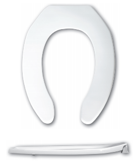 WHITE OPEN FRONT ELONGATED LESS COVER