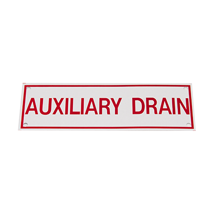 AUXILIARY DRAIN SIGN