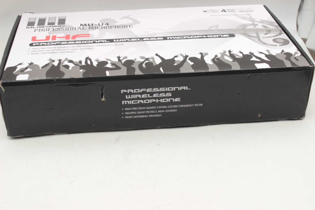 MUSYSIC MU-U4H Professional 4 Channel UHF Handheld Wireless Microphone ...