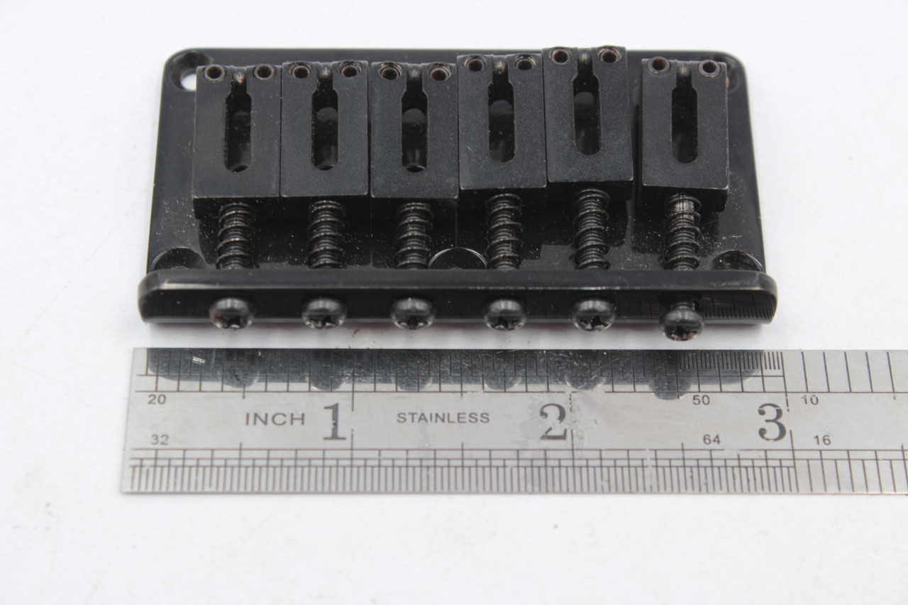 Black Hard Tail Strat Style String-through-body Bridge w/ screws