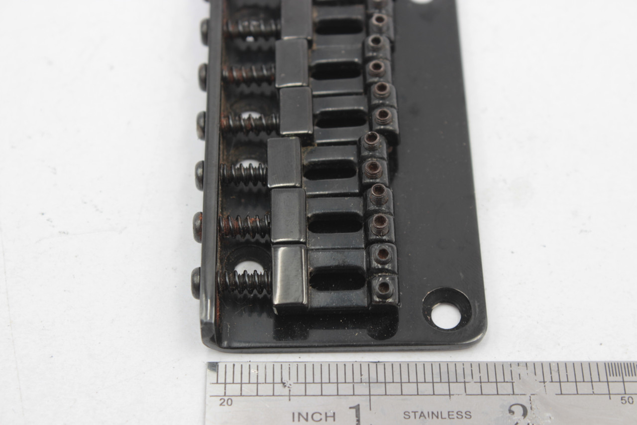 Squier Stagemaster 7 String Hard Tail Strat Black Guitar Bridge