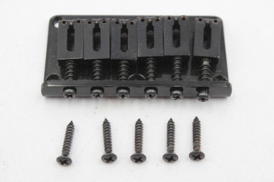 Black Hard Tail Strat Style String-through-body Bridge w/ screws
