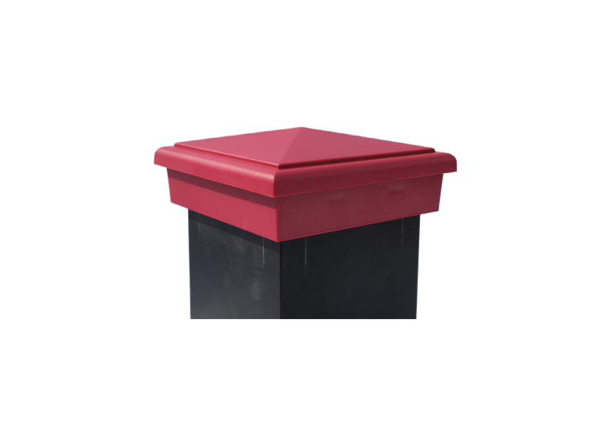 4x4 Post Cap | Real Estate Red - Slim Profile Fence Post Caps