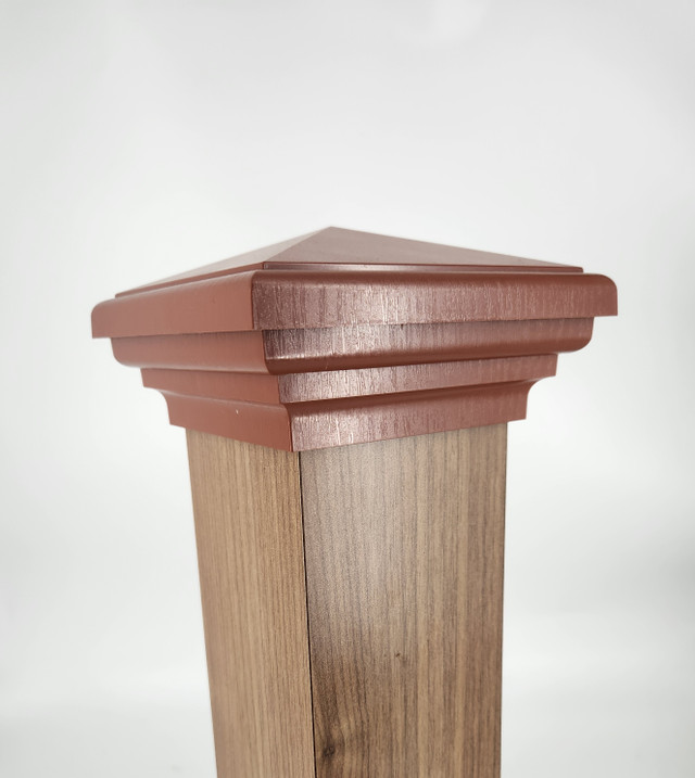 4x4 Post Cap │Cedar Color Pyramid Top│ Fence Post caps