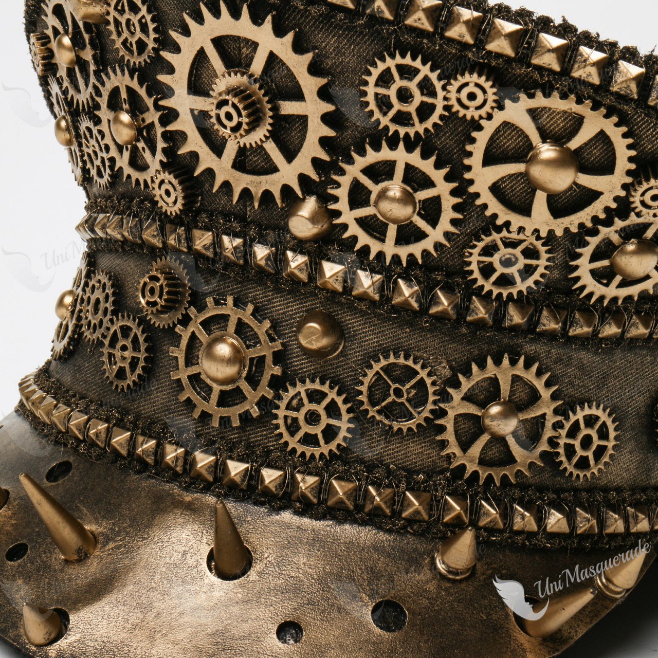 Steampunk Burning Man Spike Captain Hat - Metallic Gold