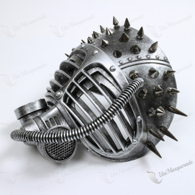 Steampunk Cyborg Respirator Silver Masquerade Mask