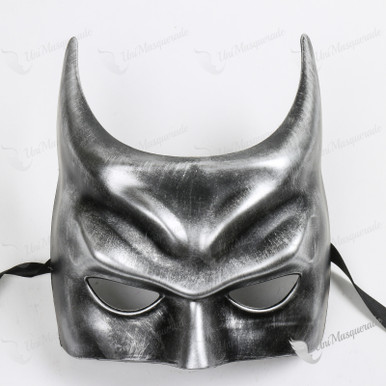 Batman Half Face Masquerade Mask Black Silver