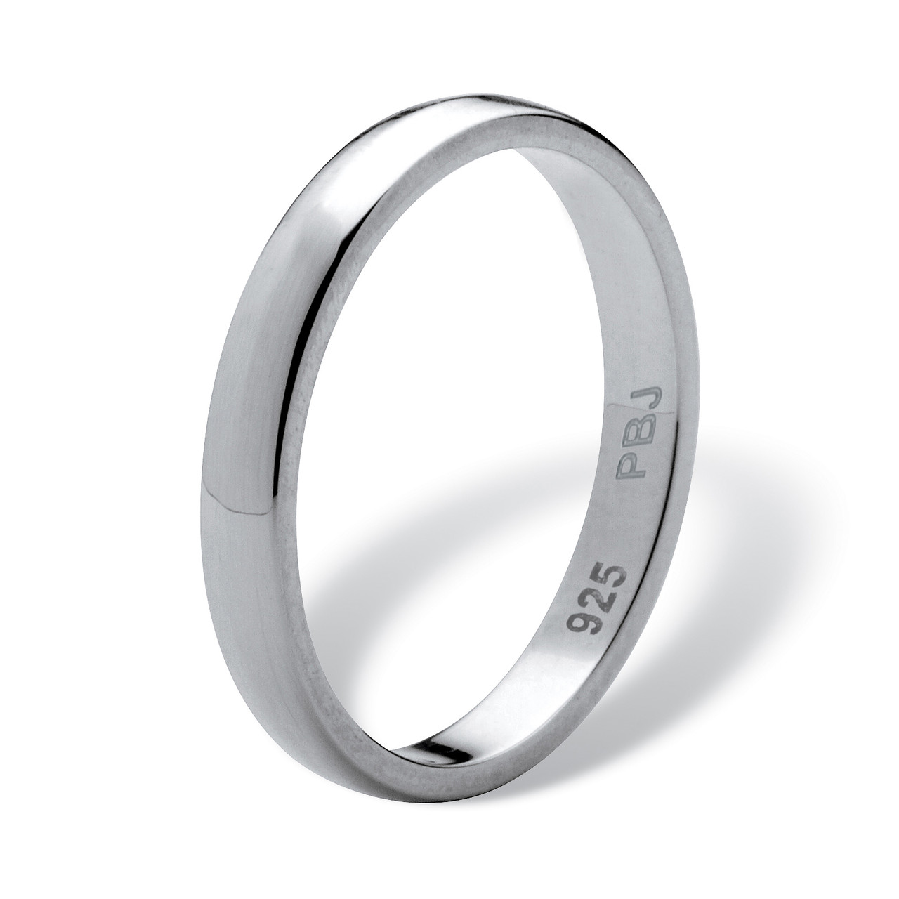 Polished Wedding Ring in Sterling Silver (2.5mm) - PalmBeach Jewelry