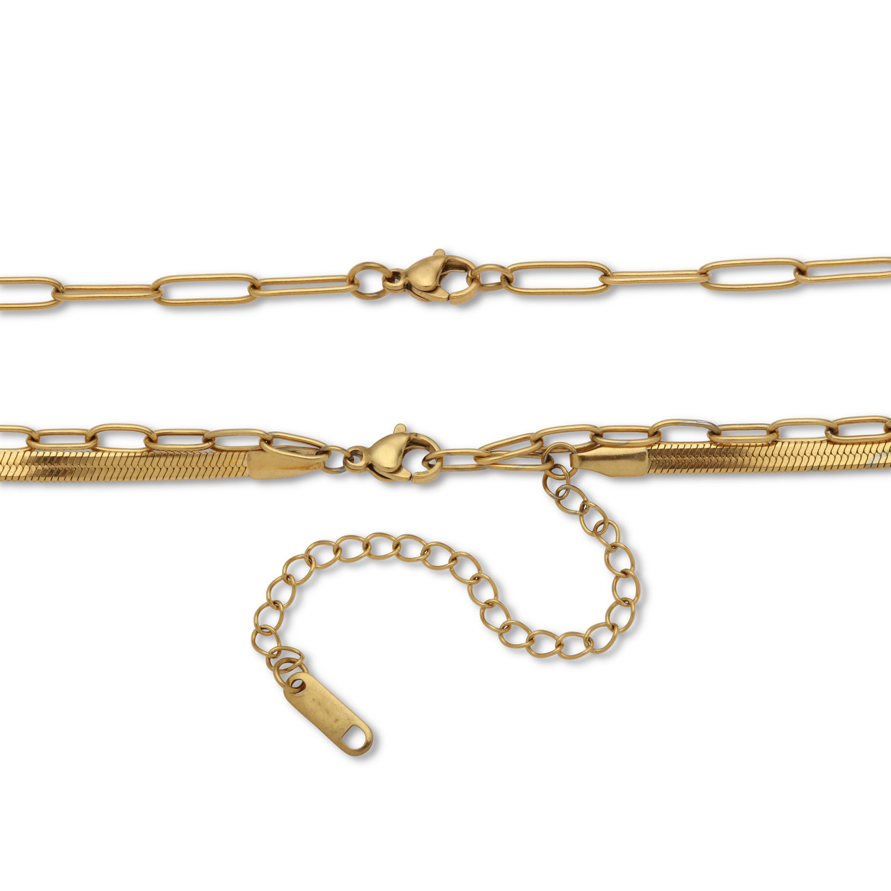 Yellow Gold Ion-Plated Multistrand Crystal Enamel Compass Layered ...