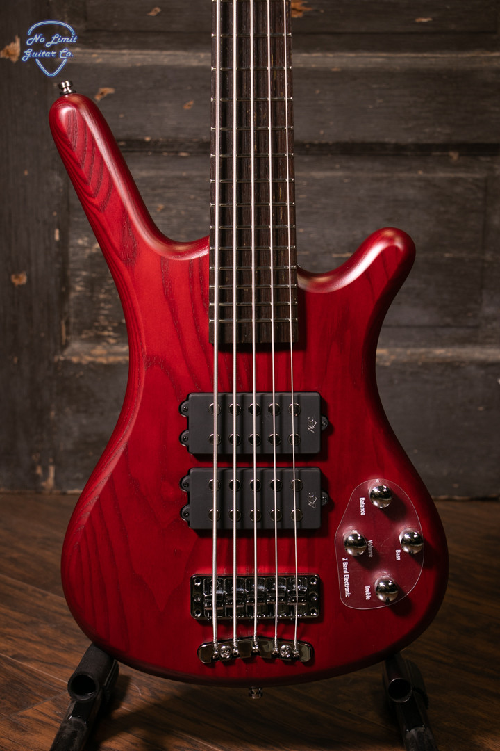 Warwick RockBass Corvette $$ 5 String Burgundy Red Transparent Satin ...