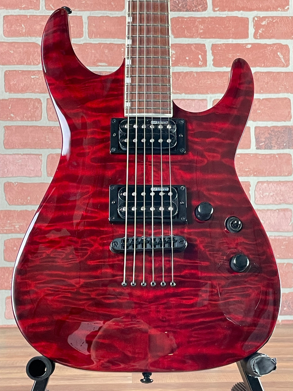 ESP LTD MH-200QM NT Electric Guitar - See Thru Black Cherry at No Limit Guitar Co.