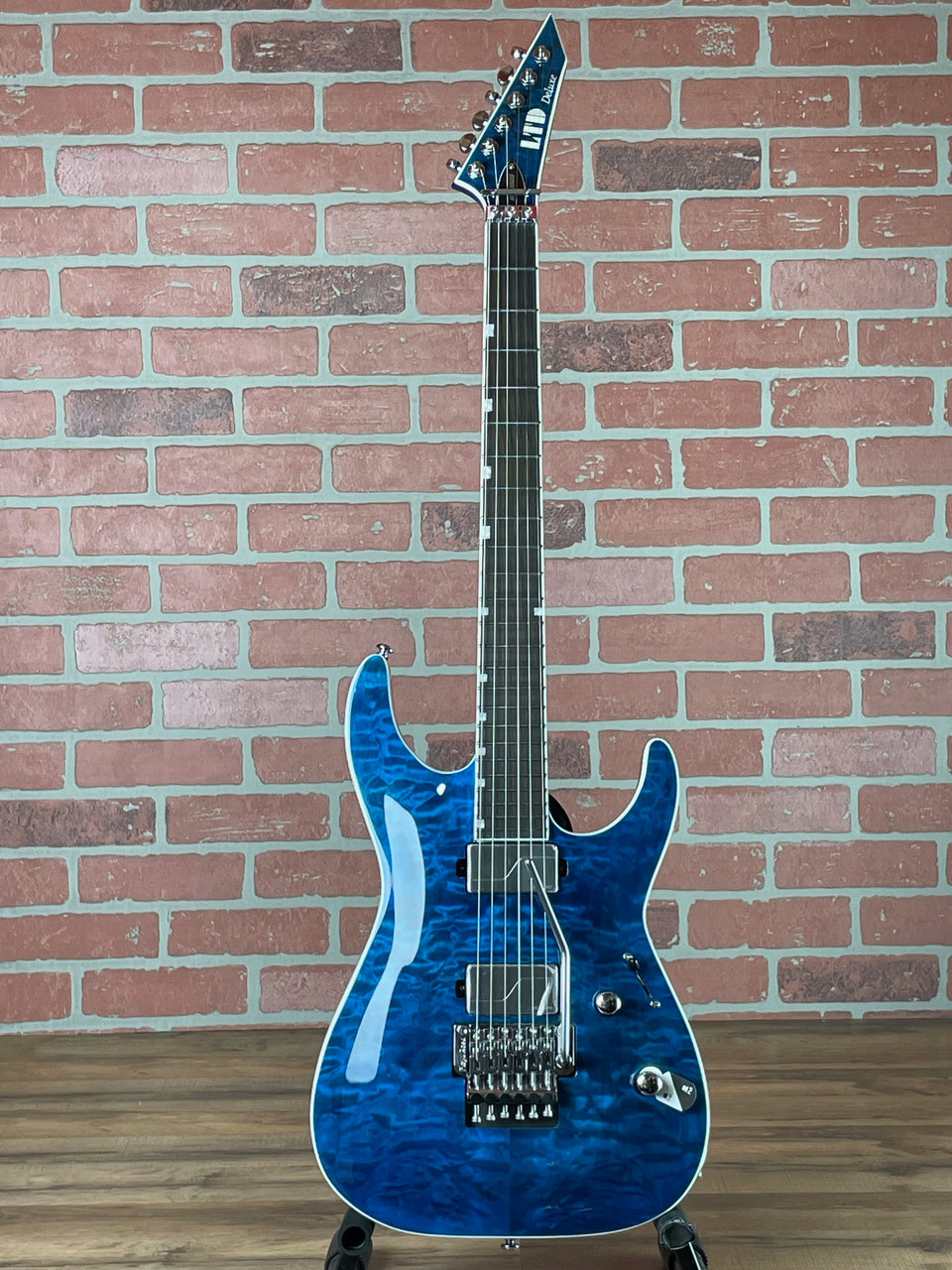 ESP LTD MH-1000 QM Electric Guitar - Black Ocean at No Limit Guitar Co.