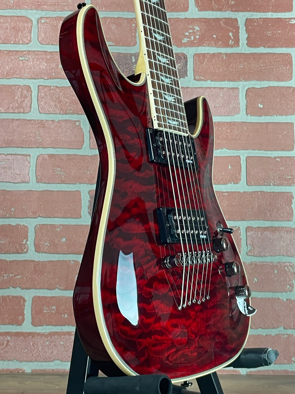 Schecter Omen Extreme-7 String Electric Guitar - Black Cherry at No ...