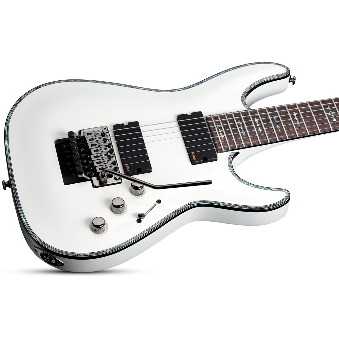 Schecter Hellraiser C-7 FR White 7-String Electric Guitar at No Limit ...