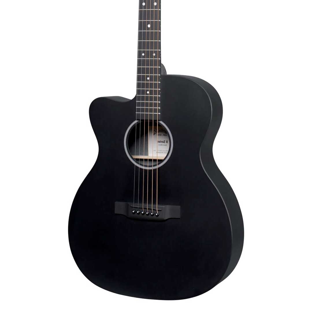 Martin OMC-X1E Lefty Acoustic Electric Guitar - Black at No Limit Guitar Co