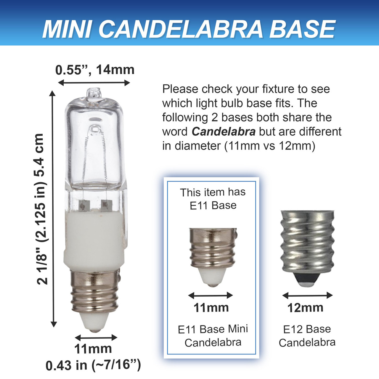 Simba Lighting® Halogen E11 T4 50W Mini-Candelabra Base Bulbs 120V JD ...