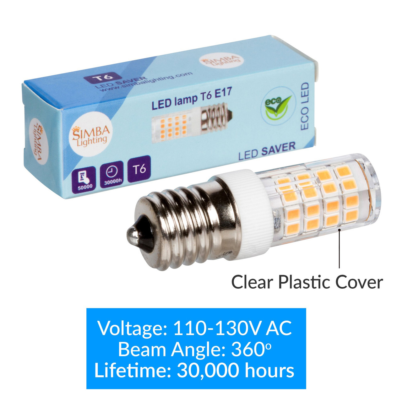 Simba Lighting® LED T6 4W 40W Equivalent Bulbs 120V E17 3000K Soft ...