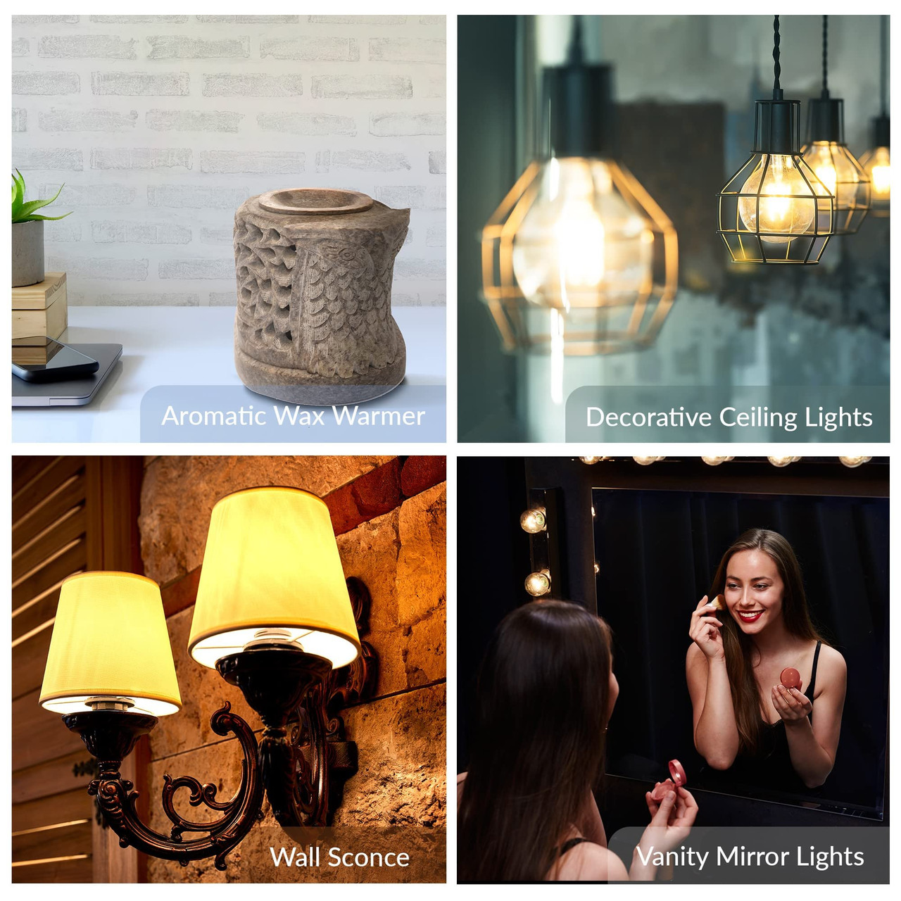 Simba Lighting® Aromatic Medium Size Wax Warmer Mini Globe G30 Round ...