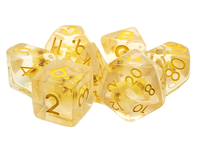 Old School 7 Piece DnD RPG Dice Set: Infused - Flower - Yellow - Old ...