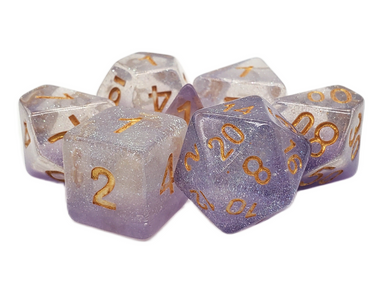 Old School 7 Piece DnD RPG Dice Set: Luminous - Snow Cone - New - Old ...