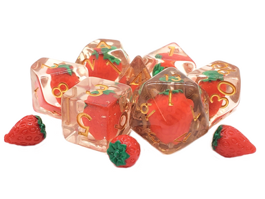 Old School 7 Piece DnD RPG Dice Set: Infused - Strawberry Fields! - Old ...