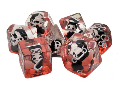 Old School 7 Piece DnD RPG Dice Set: Infused - Demon - Black - Old ...