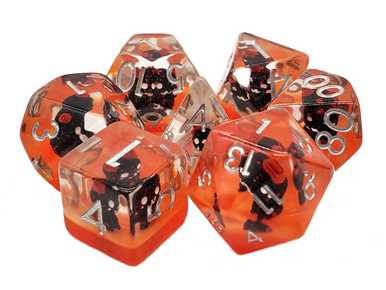 Old School 7 Piece DnD RPG Dice Set: Infused - Demon - Red - Old School ...