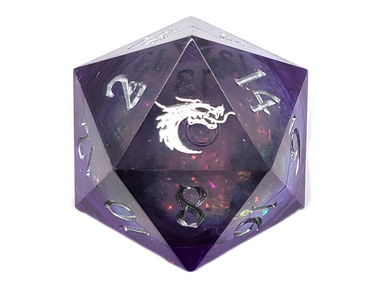 Old School Dice: Sharp Edged 22mm D20 - Liquid Infused - Dark Cosmos ...