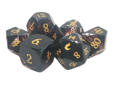 Old School Dice: Gemstone 7-Piece Set - Diamond Cut - Nightfall Aurora ...