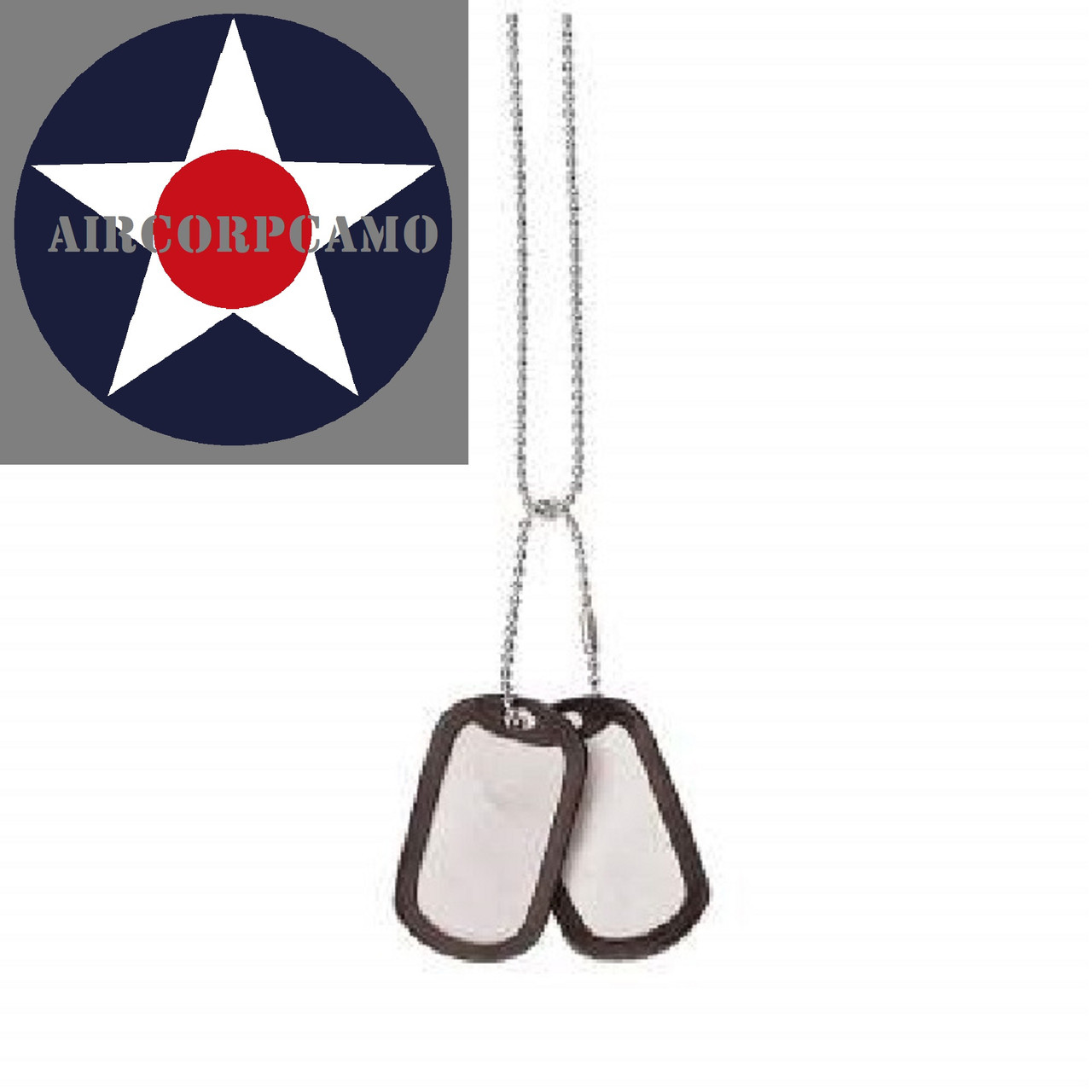 Custom Personalized Dog Tag Assembly (2) w/silencers & chain-Silver