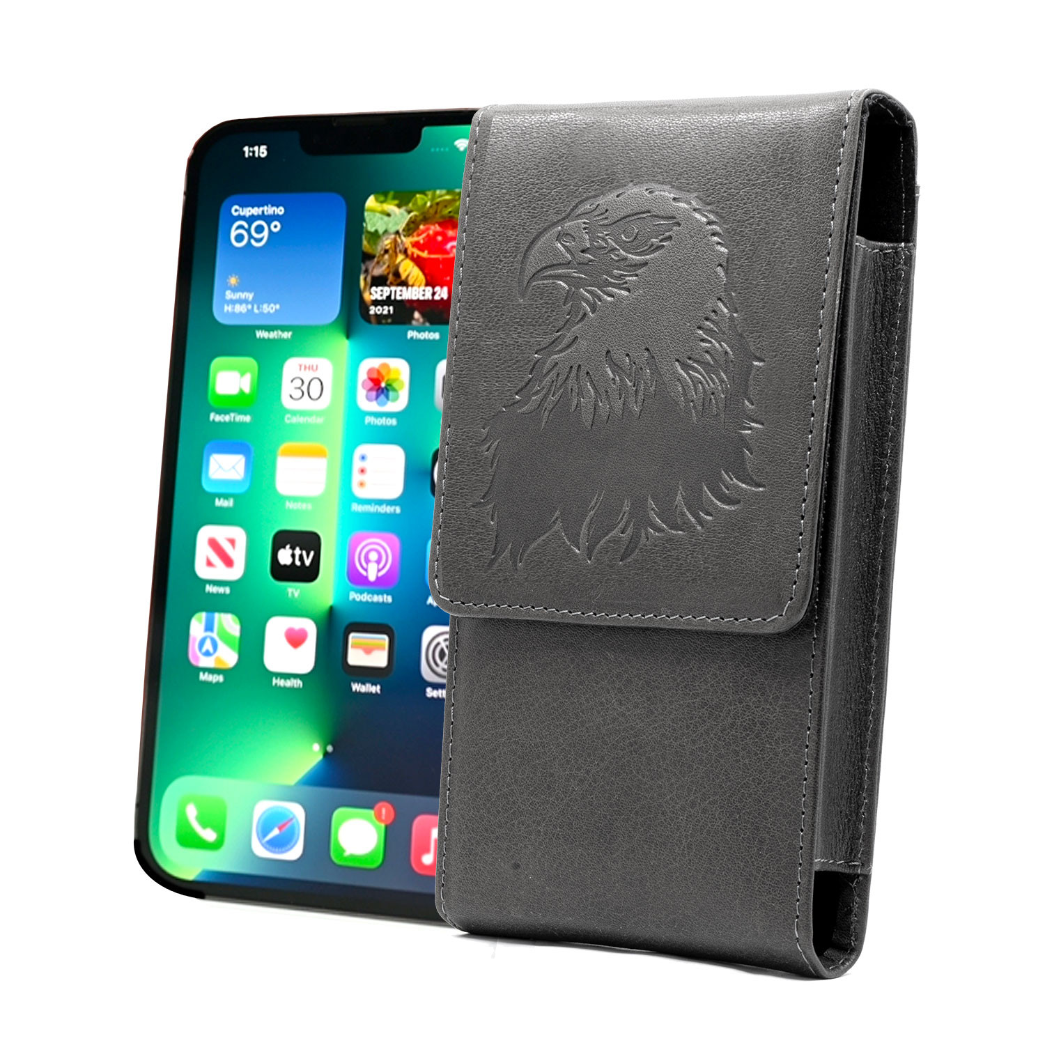 Black Leather Freedom Series Cell Phone Case - Sneaky Pete Holsters Inc