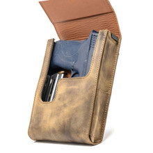 The Springfield XD9sc Xtra Mag Brown Leather Holster