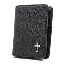 Black Leather Cross Wallet - Sneaky Pete Holsters Inc
